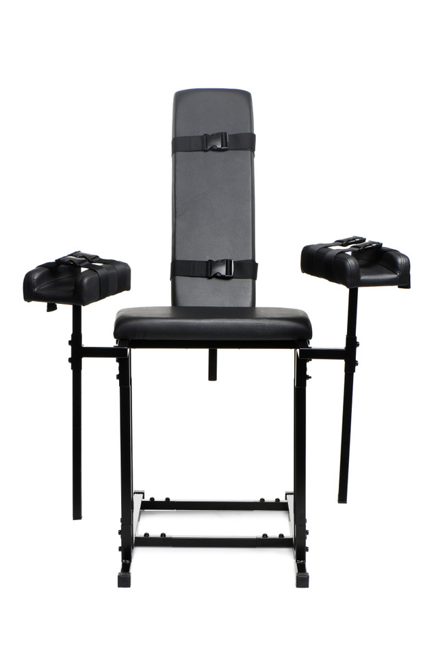 Buy the Adjustable Bondage Chair with Leg Stirrups - XR Brands Master ...