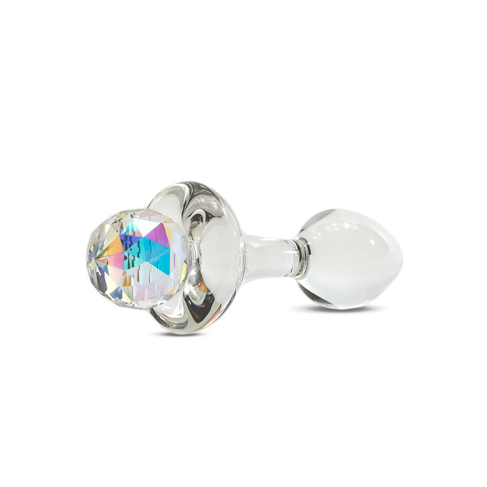 Crystal Delights Small Flower Glass Short Stem Butt Plug with ...