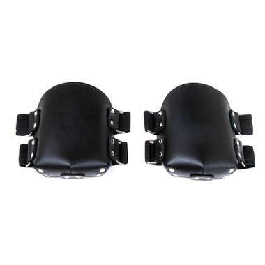 Buy Premium Black Leather Knee Pads with Adjustable Straps - StockRoom