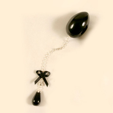 Buy The Insertable 34mm Black Egg, Black, Bow and Pendant with Silver ...