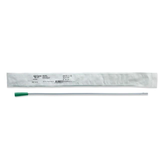 Coloplast Self-Cath - 16" Coude Catheter, Olive Tip with Guide Stripe