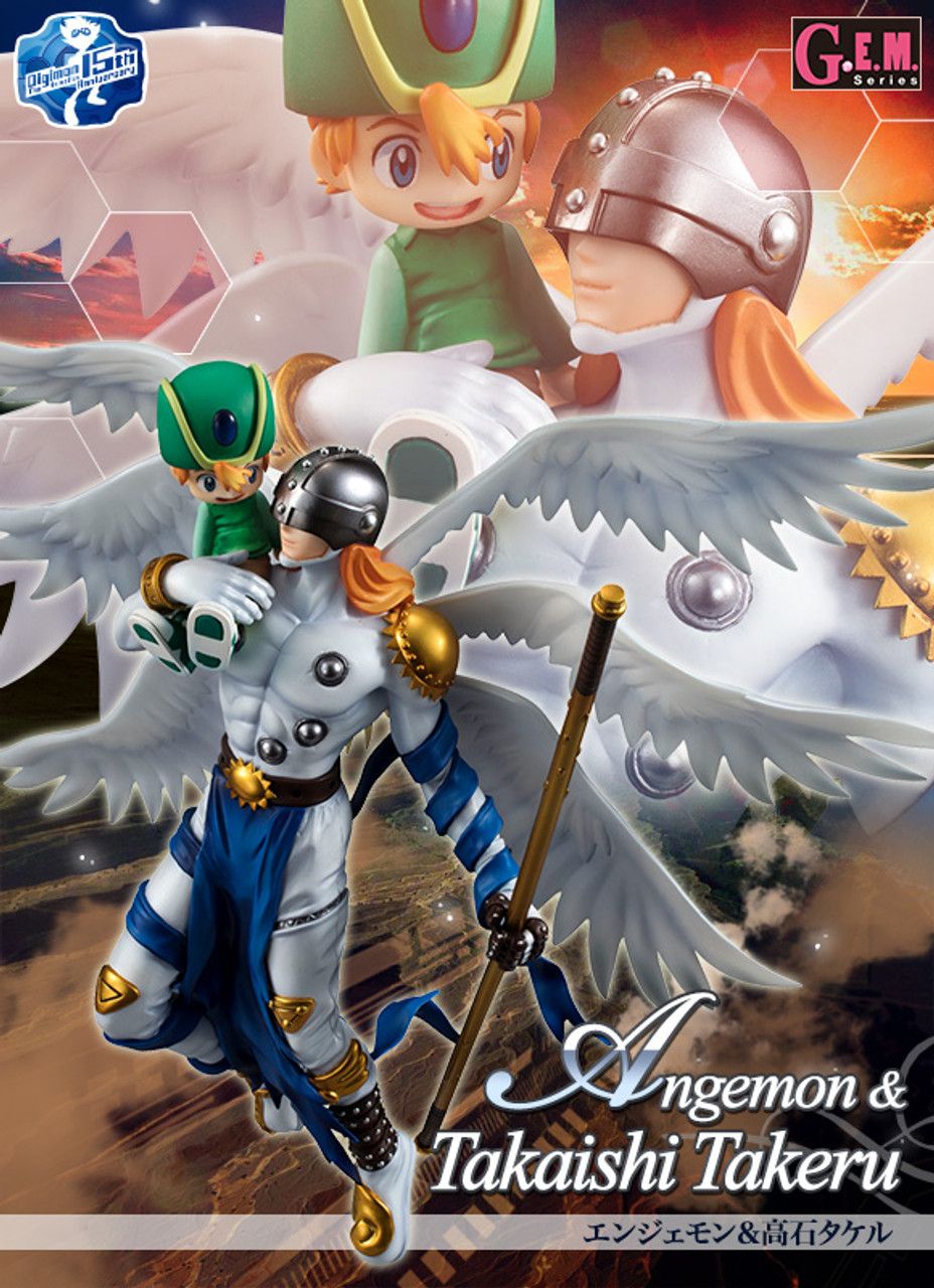 MegaHouse G.E.M.Digimon Adventure Angemon & Takaishi Takeru PVC Figure