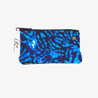 Blue and Purple Batik Credit Card Pouch