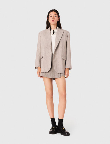 Rhinestone suit jacket Grey | Maje