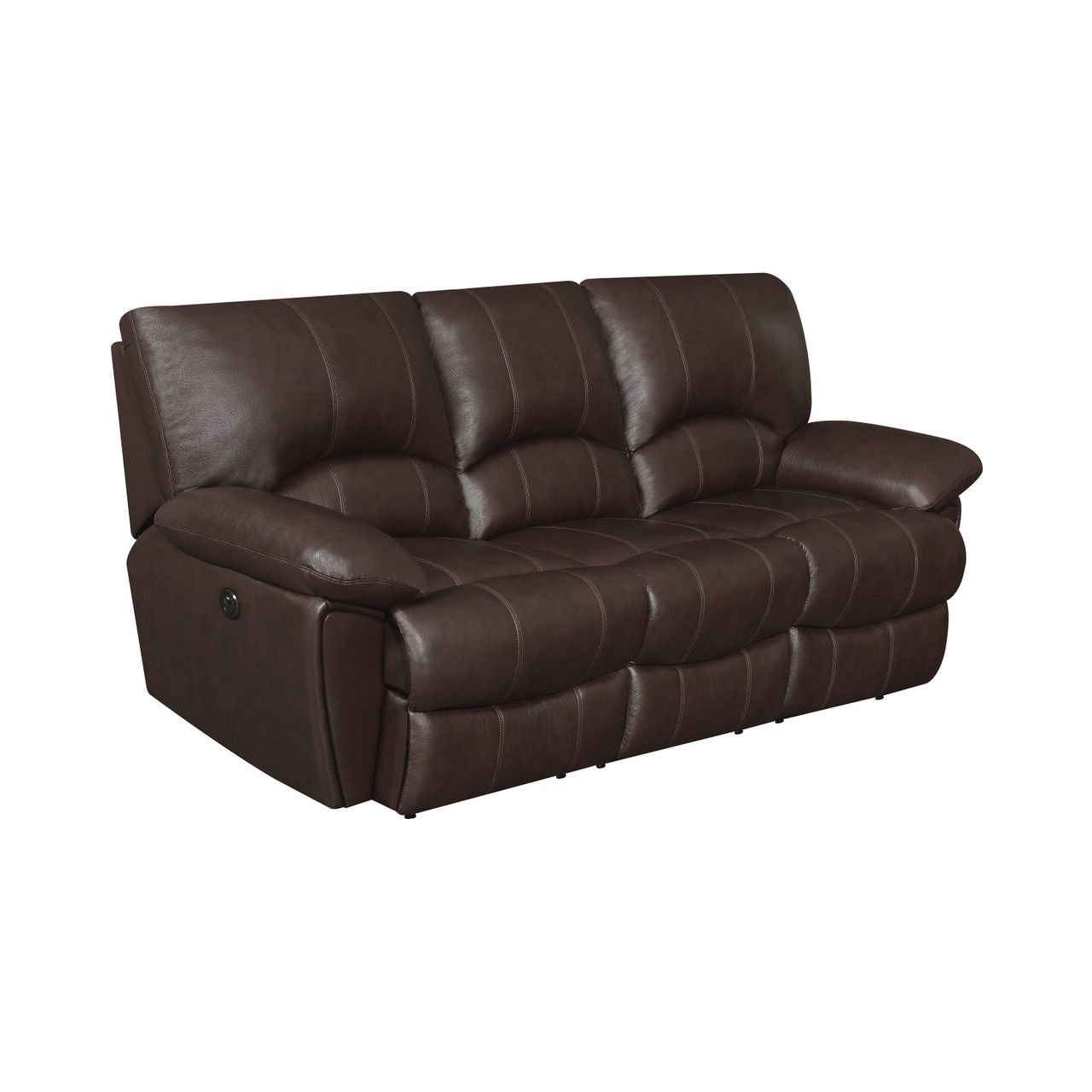 Coaster Clifford Leather Reclining Sofa in Brown - DealBeds.com