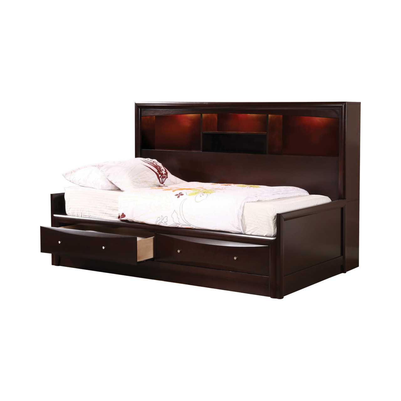 Coaster Phoenix Contemporary Youth Storage Bed in Cappuccino - DealBeds.com