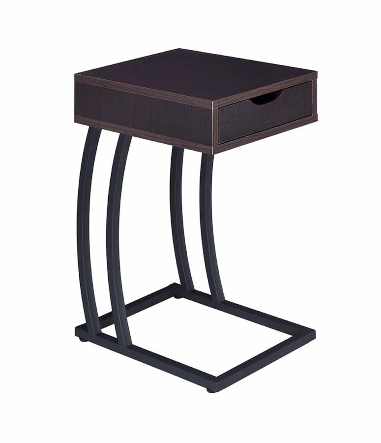 Coaster Kaldi Chairside Accent Table in Cappuccino - DealBeds.com
