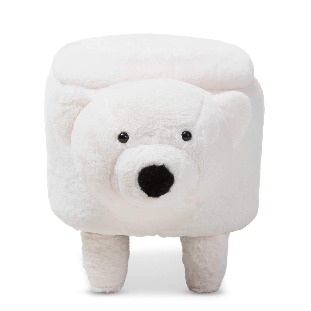 Baxton Studio Bjorn Contemporary Wool Upholstered Bear Storage Ottoman ...