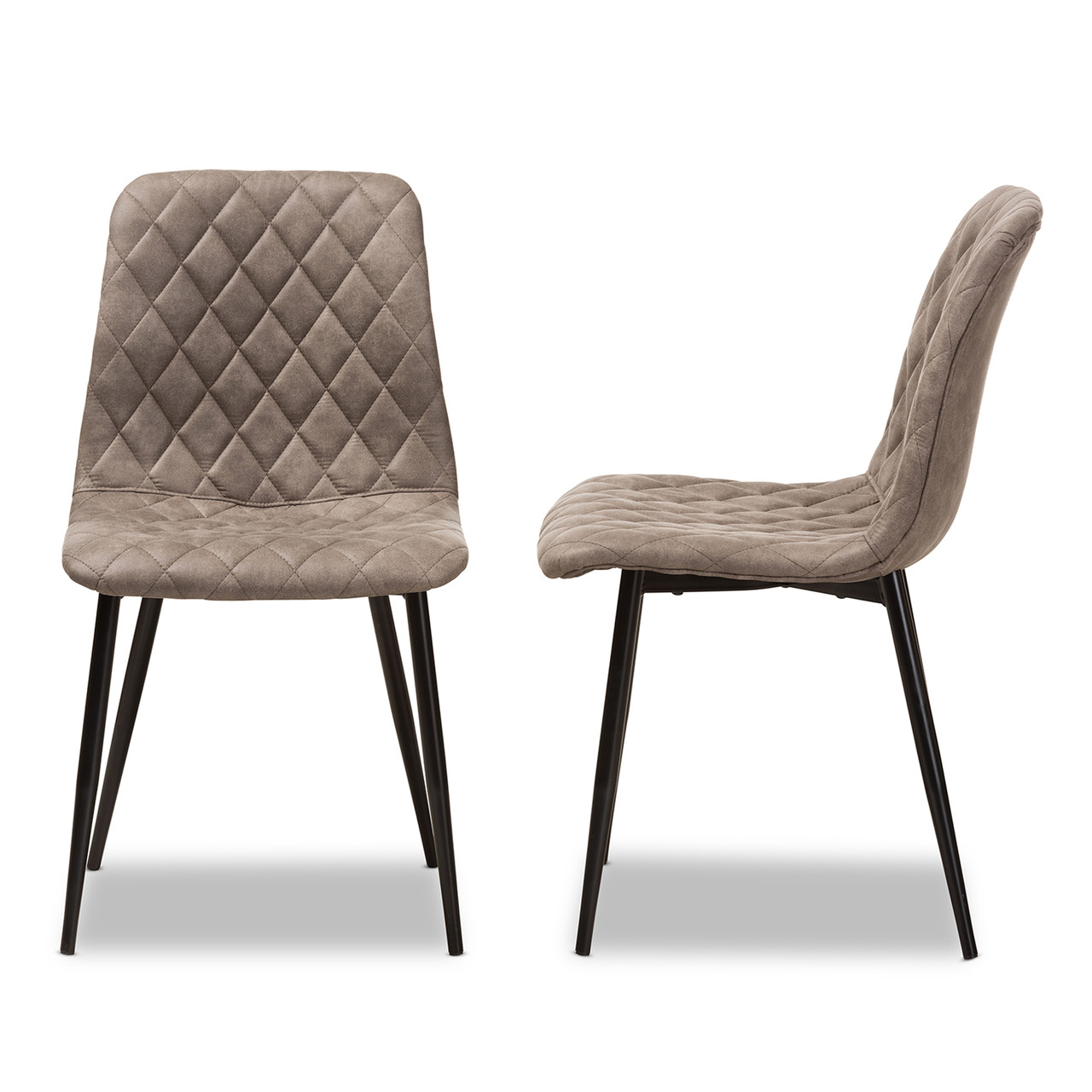 Baxton Studio Roberta Mid-Century Modern Light Brown Fabric Upholstered ...