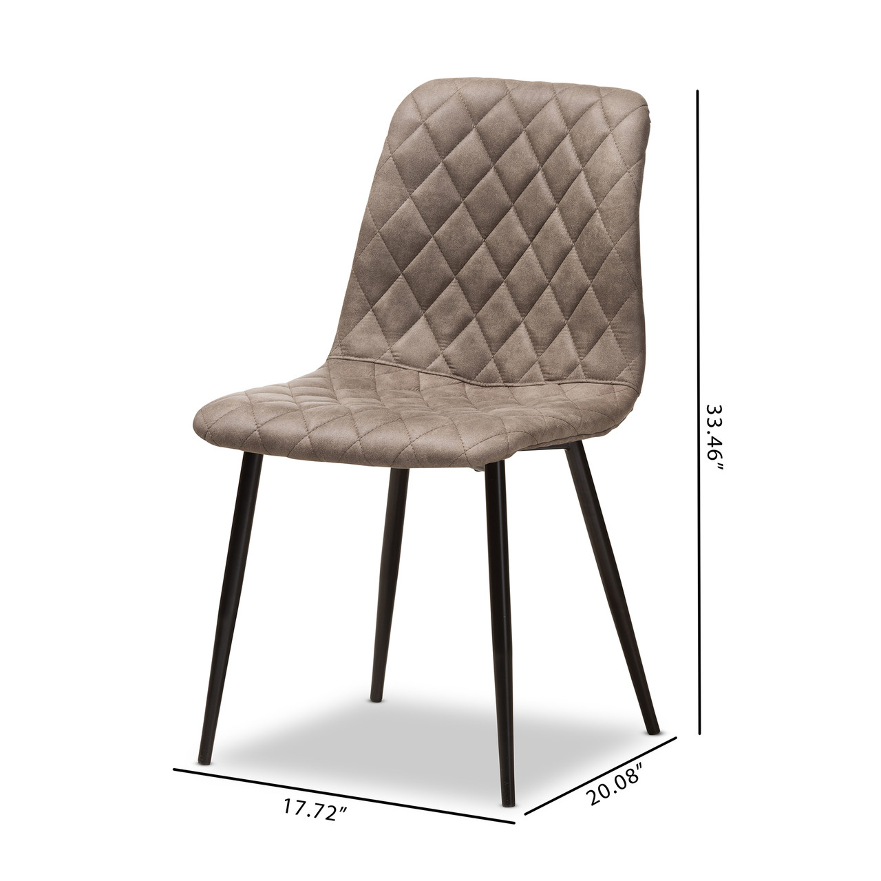 Baxton Studio Roberta Mid-Century Modern Light Brown Fabric Upholstered ...