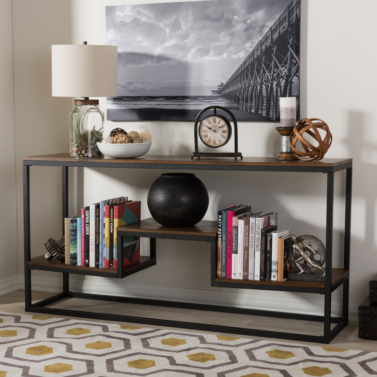 Baxton Studio Doreen Rustic Industrial Style Antique Black Textured ...