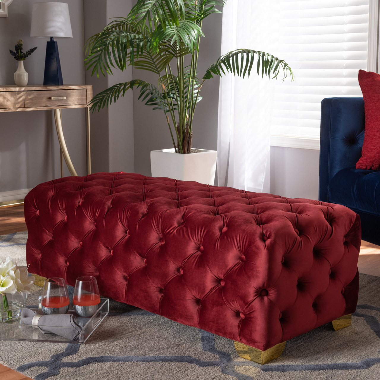 Ottoman bench velvet store