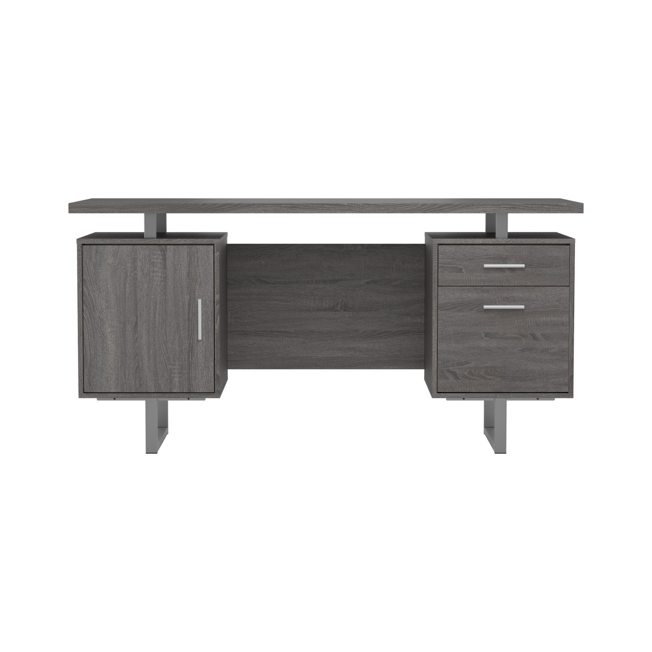 Coaster Lawtey Floating Top Office Desk in Weathered Grey - DealBeds.com