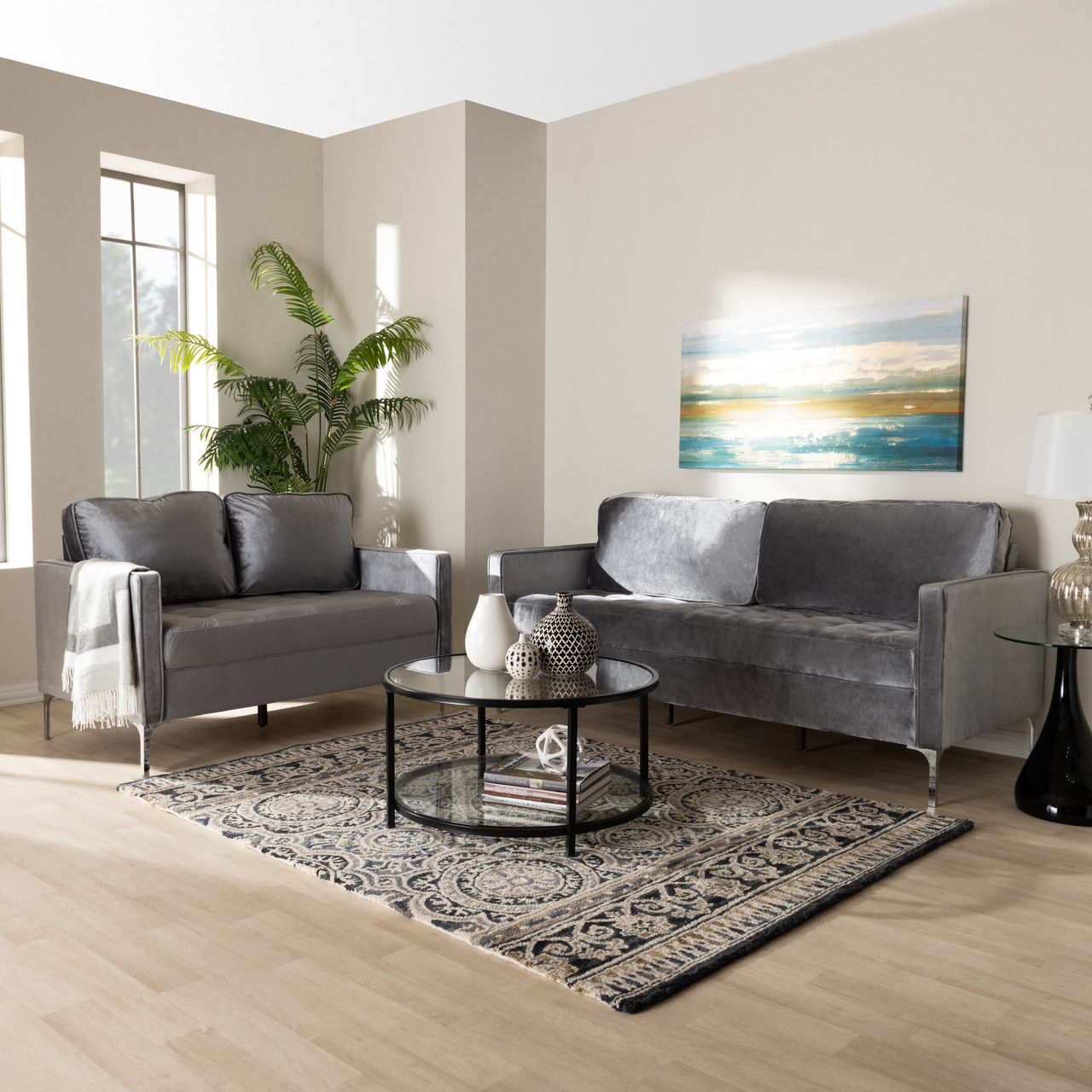 Coaster Kester Collection Contemporary 3 Piece Living Room Set in ...