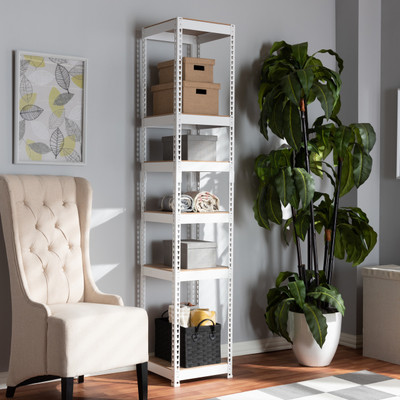 Baxton Studio Gavin White Metal 3-Shelf Closet Storage Racking ...