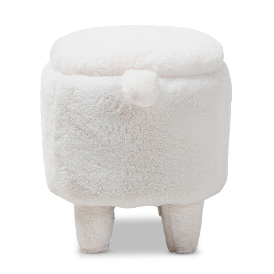 Baxton Studio Bjorn Contemporary Wool Upholstered Bear Storage Ottoman ...