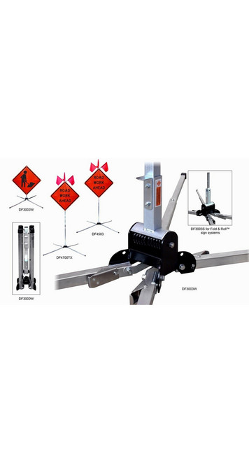 Fold & Roll Sign 48" with Stand non reflective - END ROAD WORK ...