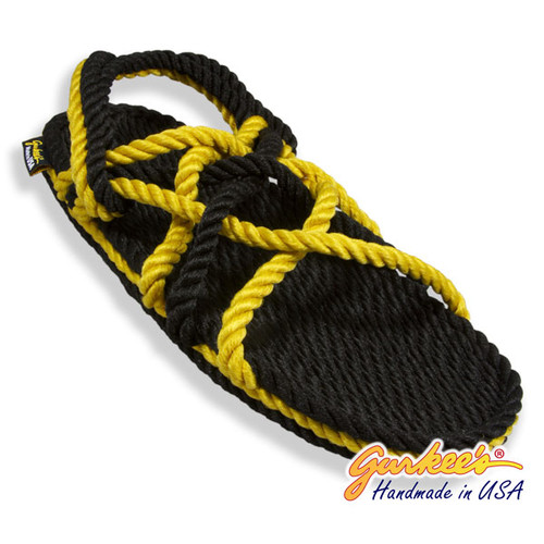 Signature Neptune Black & Gold Rope Sandals - Gurkee's