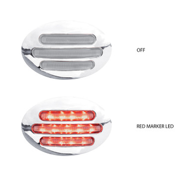 Small Marker Flatline Clear Red LED (13 Diodes)-Trux-TLED-FG2CR ...