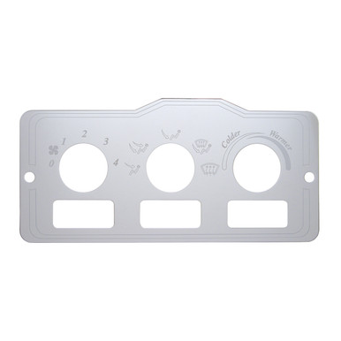 Peterbilt Stainless A/C Control Plate - 3 Square Opening-United Pacific ...