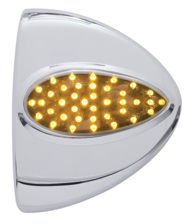 39 LED Teardrop Headlight Turn Signal Light Cover For Peterbilt - Amber ...