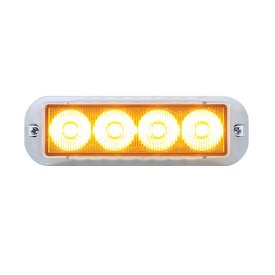4 LED Warning Light - Amber LED - Chrome World Trucks