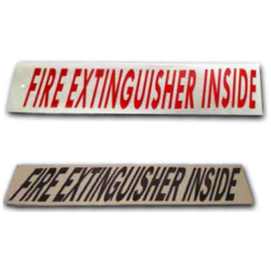 Rectangular "Fire Extinguisher Inside" Stickers - Black Lettering ...