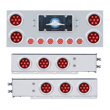 SS Rear Center Panel and Mud Flap Hangers Set Red Lens - Chrome World ...