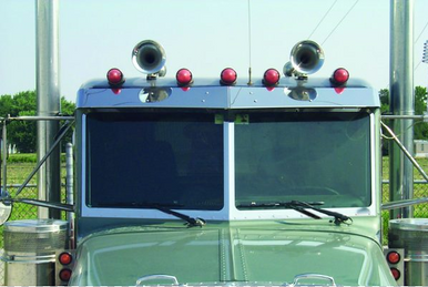 Peterbilt Windshield Trims - Dimpled Bottom - Chrome World Trucks
