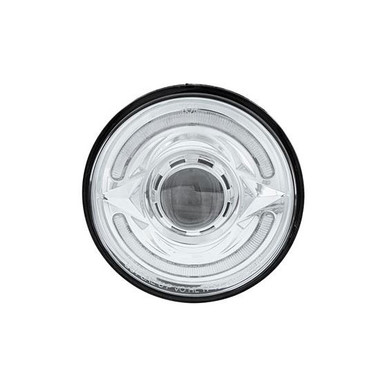 ULTRALIT- LED 5-3/4" Round Headlight With 60 LED Dual Color Light Bar ...