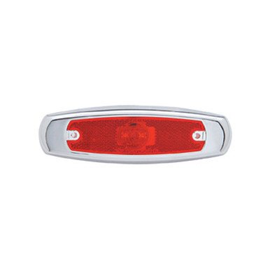 2 LED Rectangular Clearance/Marker Light - Red LED/Red Lens - Chrome ...