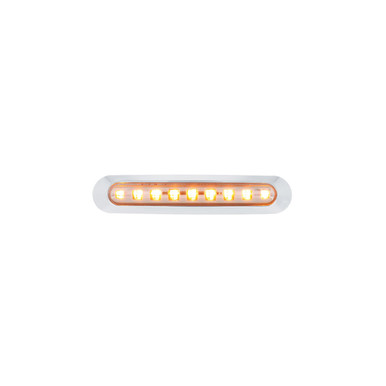 9 LED Clearance/Marker Light Bar - Amber LED/Clear Lens - Chrome World ...