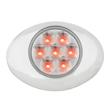SMALL LOW PROFILE SURFACE MOUNT PEARL LED MARKER LIGHT W/ CHROME BEZEL ...