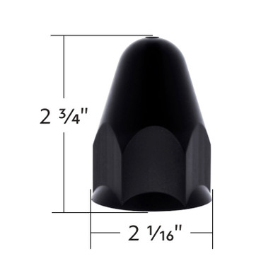 1-1/2" X 2-3/4" MATTE BLACK PAINTED PLASTIC BULLET NUT COVERS - PUSH-ON ...
