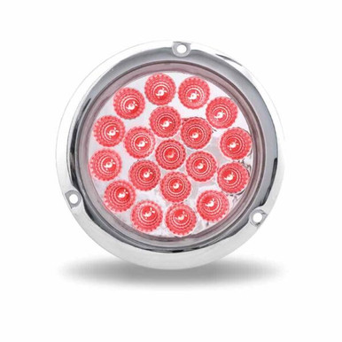 4″ Clear Red Stop, Turn & Tail Round Flange Mount LED Light – 19 Diodes ...