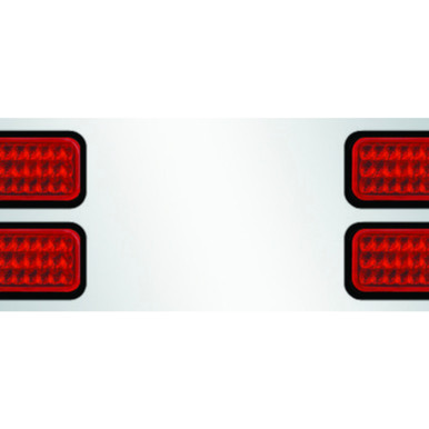 Rear Frame Filler Panel With Four 4 Inch Square LEDs - Chrome World Trucks