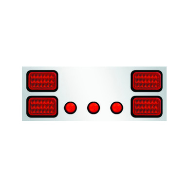 Rear Frame Filler Panel With 7 Total Red LEDs - Chrome World Trucks