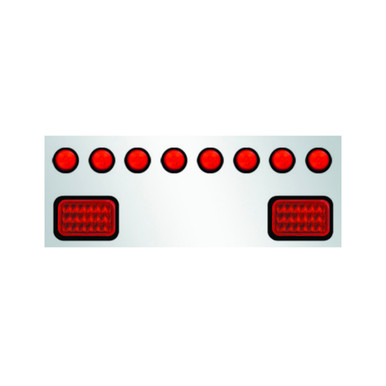 Rear Frame Filler Panel With 10 Red LEDs - Chrome World Trucks