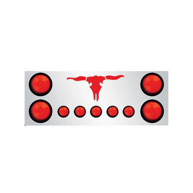 Rear Frame Filler Panel With 9 Red LEDs And Lighted Steerhead - Red ...