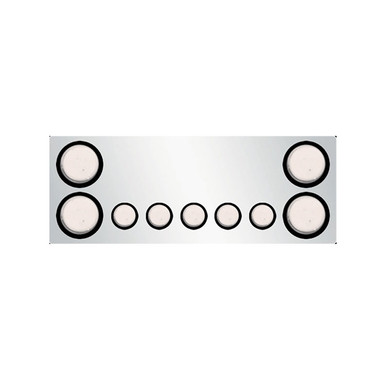 Rear Frame Filler Panel With 9 Red LEDs - Clear Lens - Chrome World Trucks