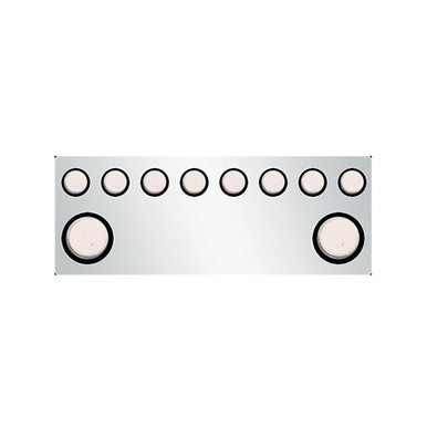 Rear Frame Filler Panel With 10 Red LEDs - Clear lens - Chrome World Trucks