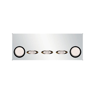 Rear Frame Filler Panel With 5 Red LEDs - Clear Lens - Chrome World Trucks