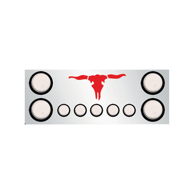Rear Frame Filler Panel With 9 Red LEDs And Lighted Steerhead - Clear ...