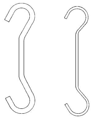 6" Lightweight Double Hooks - Retail Supplies by WR Display & Packaging