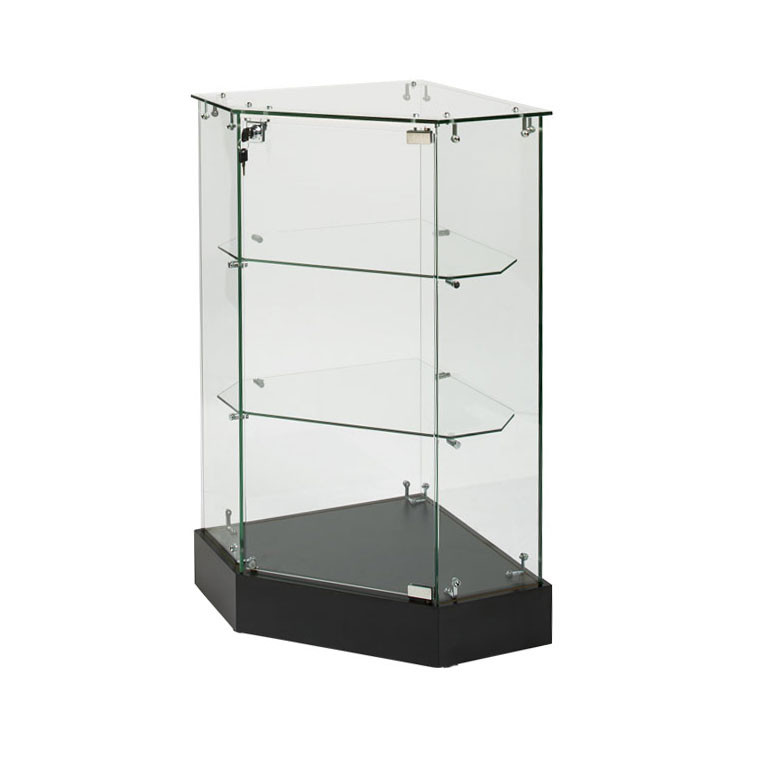 Frameless 20"w x 20"d x 38"h Locking Pentagon Corner Showcase - Retail ...