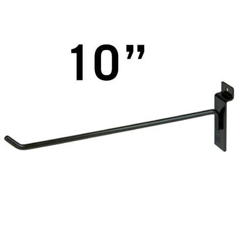 10" Black Slatwall hook - Retail Supplies by WR Display & Packaging
