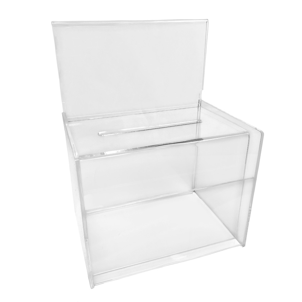 Acrylic Ballot Box with header - 8-1/2"l x 6-1/8"w x 11"h. - Retail ...