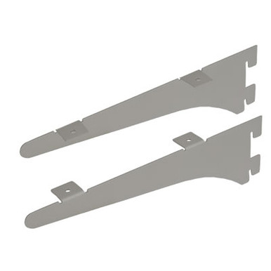 12" Painted Grey Regular Duty System X Wood Shelf Brackets - left ...