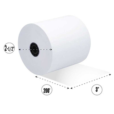 Interac Debit Machine Thermal Roll - 3" x 2-1/2" diam x 200 ft ...