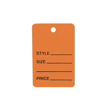 Orange One Part Coloured Tags 1-1/4"w x 1-7/8"h - Retail Supplies by WR ...